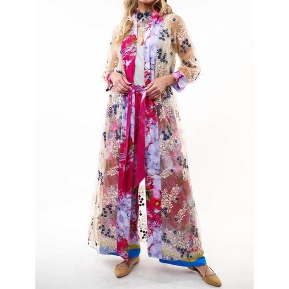 Aratta | Dresses | New Aratta Starletta Sheer Duster In Ivorybluedeep ...